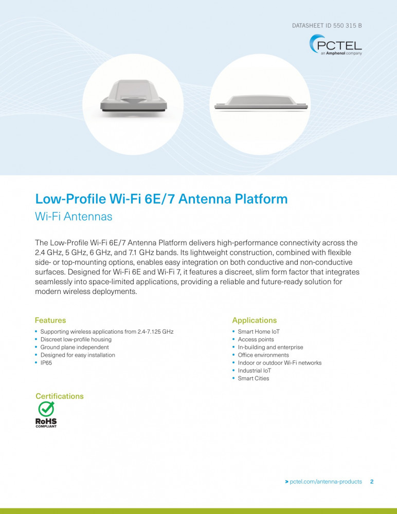 Antenna product document, page 2