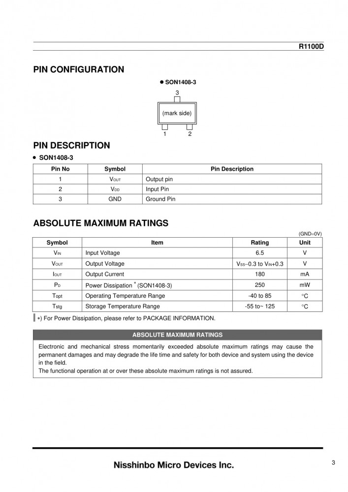 R1100 datasheet page 3
