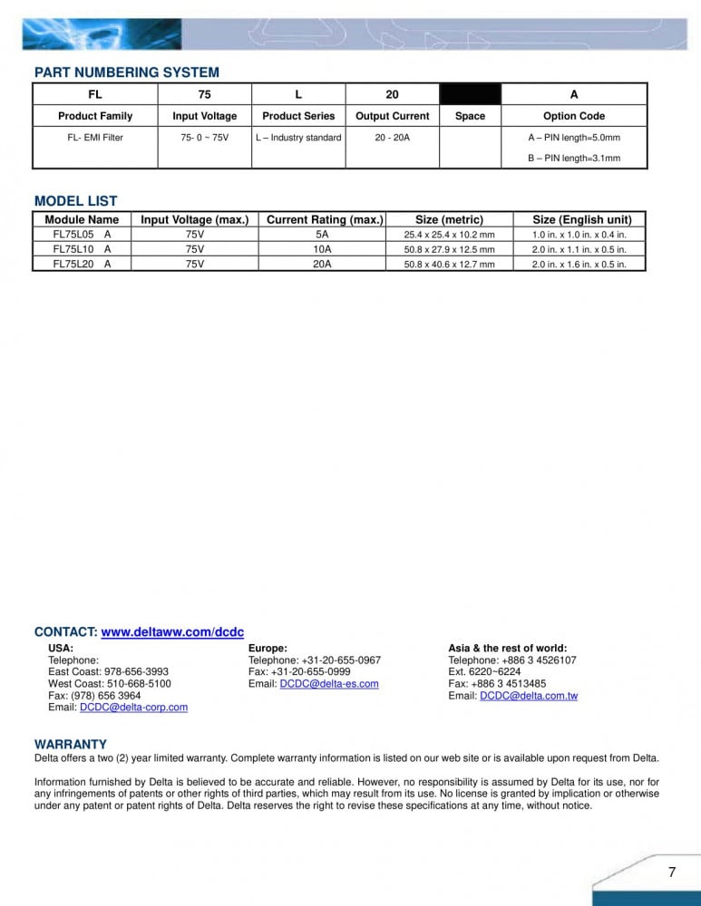 FL75L20A datasheet page 7