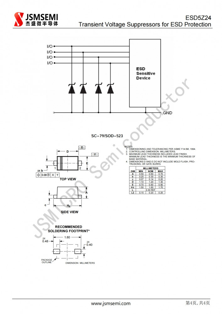 ESD5Z24 datasheet page 4