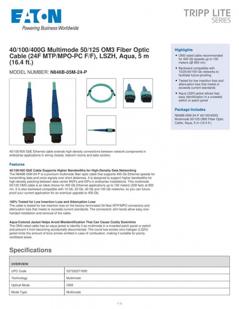N846B-05M-24-P technical document page 1