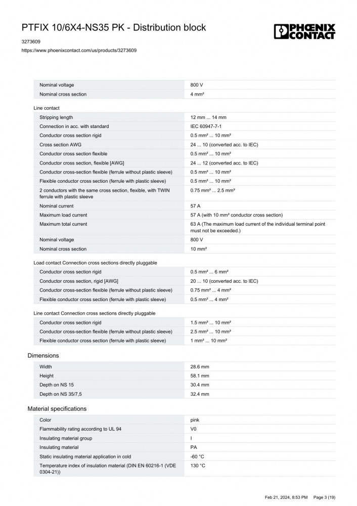 Phoenix Contact 3273609 technical document page 3