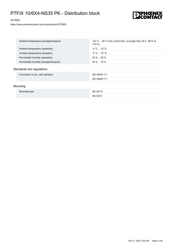 Phoenix Contact 3273609 technical document page 6