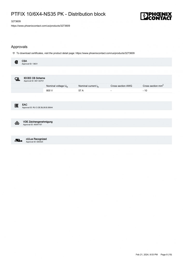 Phoenix Contact 3273609 technical document page 8