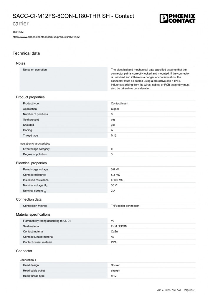 Phoenix Contact 1551422 technical document page 2