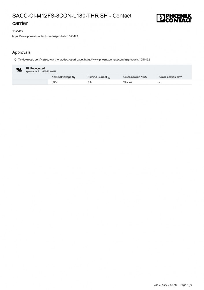Phoenix Contact 1551422 technical document page 5