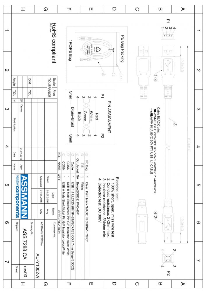 AU-Y1002-A technical drawing preview
