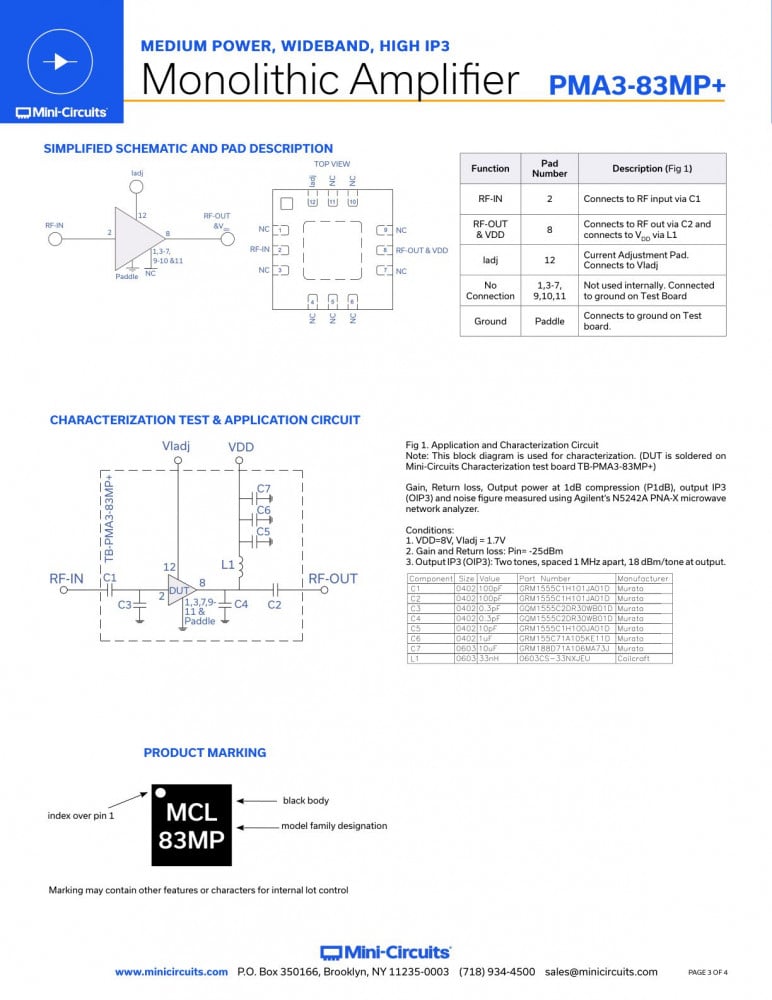 PMA3-83MP+ datasheet page 3