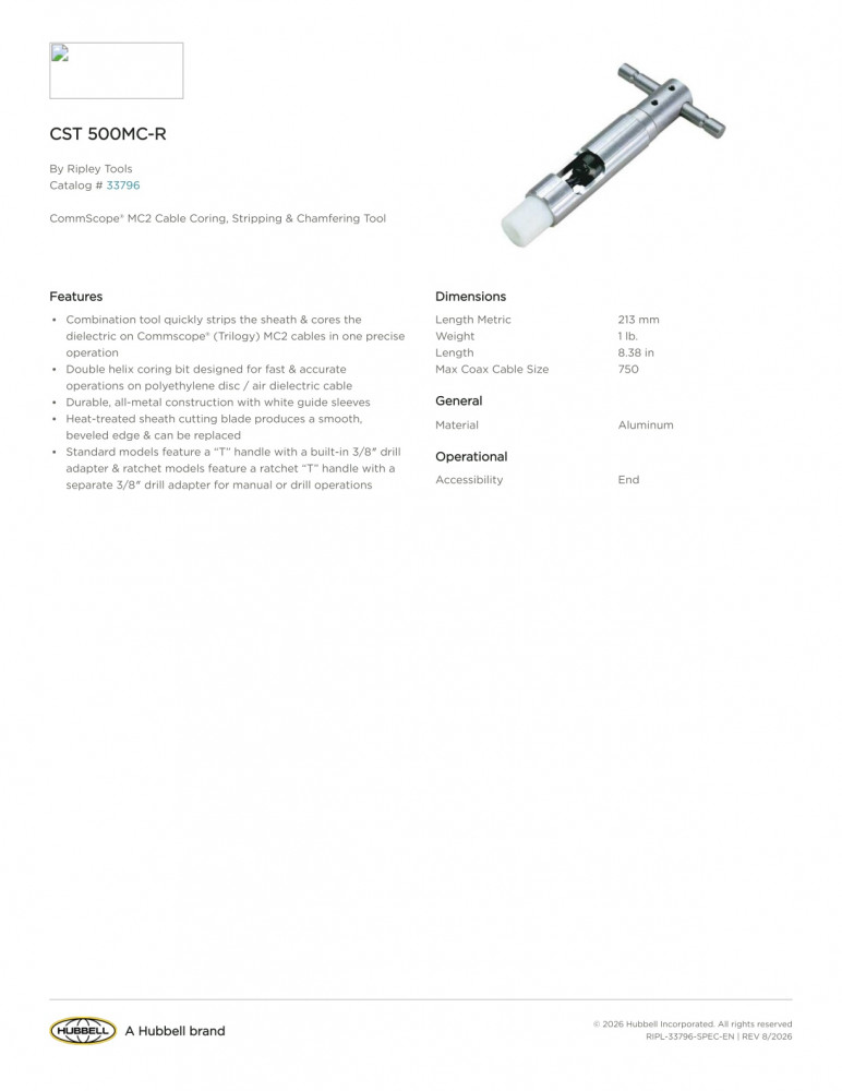 Product documentation image for catalog 33796