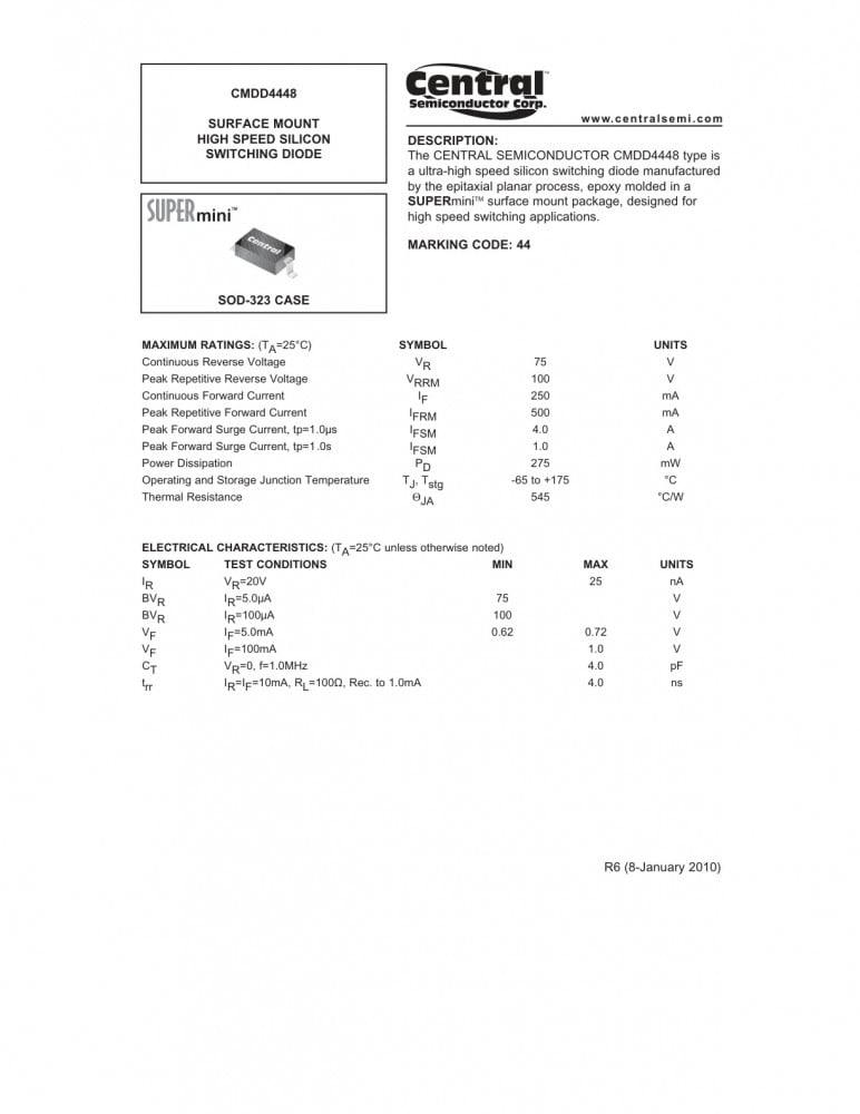 CMDD4448 datasheet page 1
