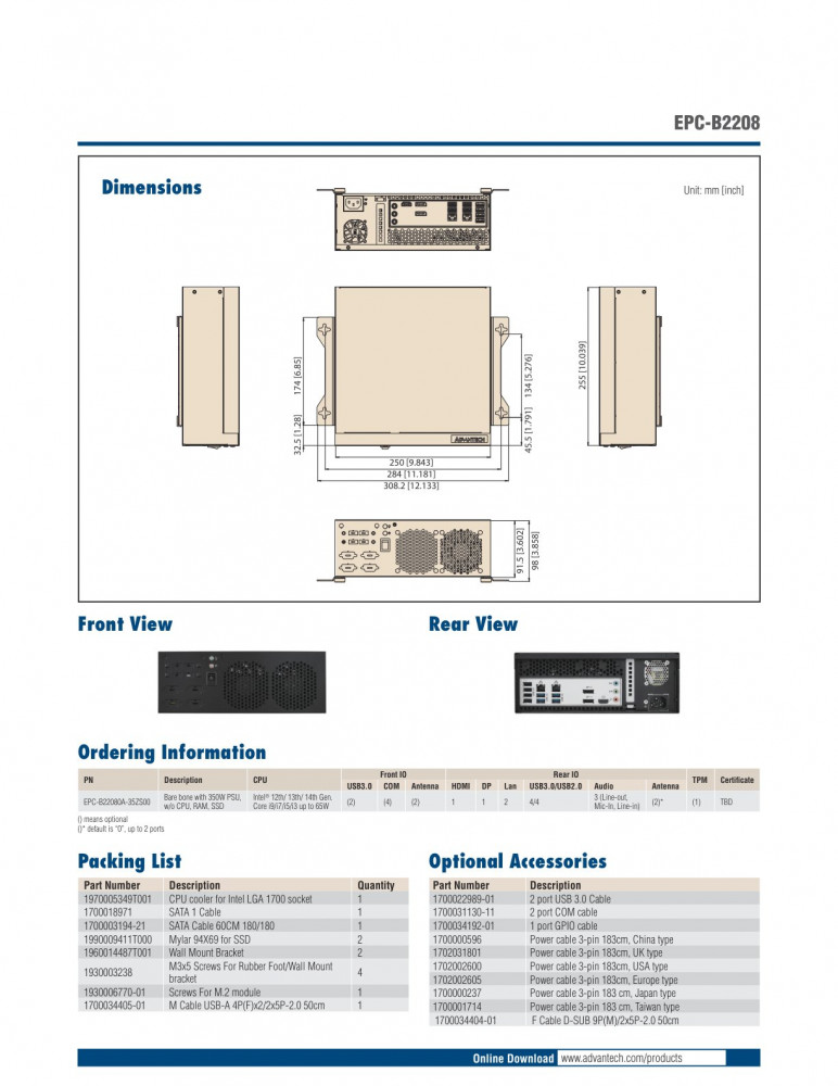 EPC-B2208 product document, page 2