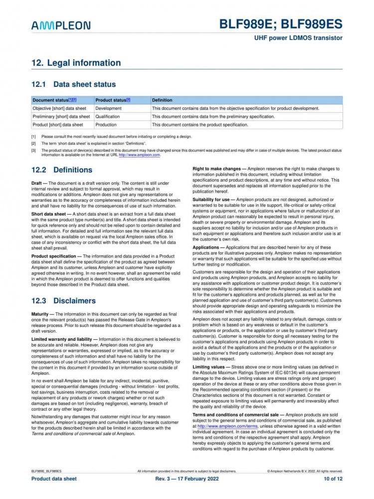 BLF989EU datasheet page 10