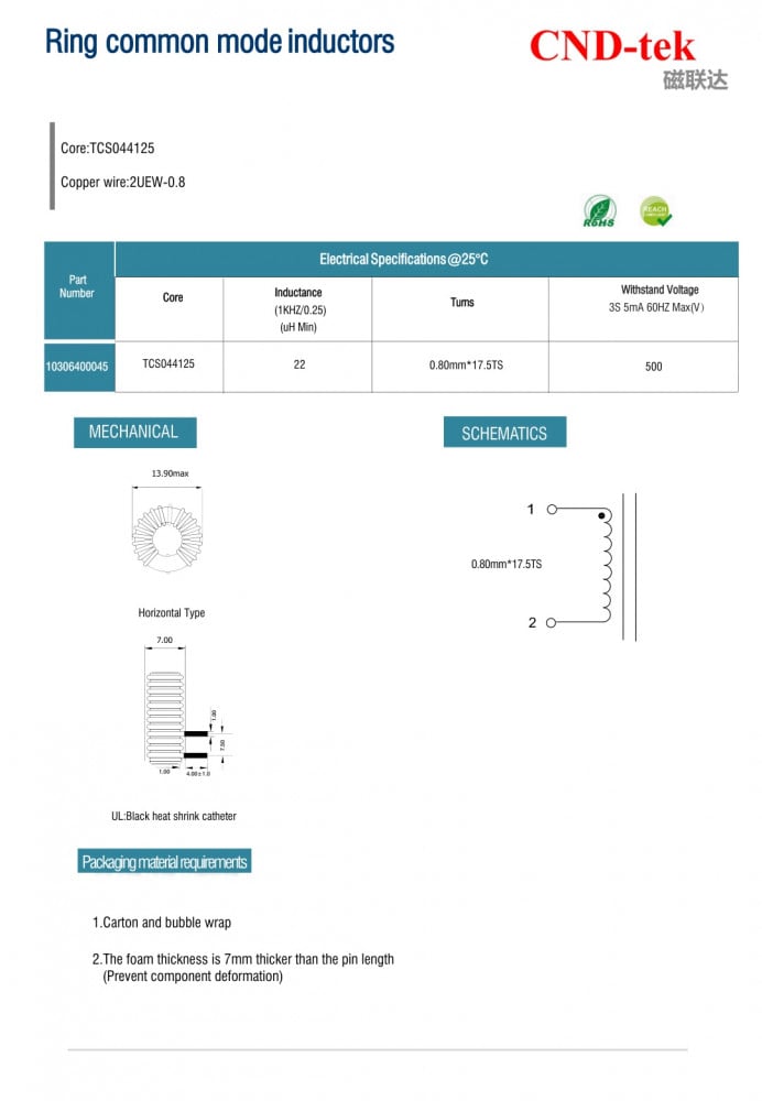 CND-tek 103064000045 technical document page