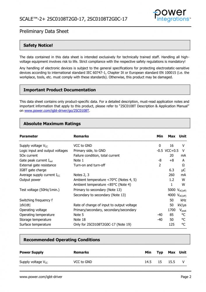 2SC0108T2F1C-17 datasheet page 2