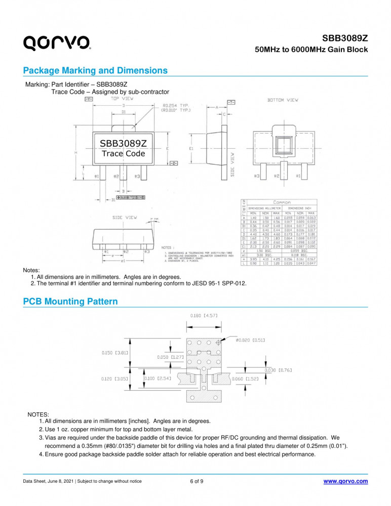 SBB3089Z technical document page 6