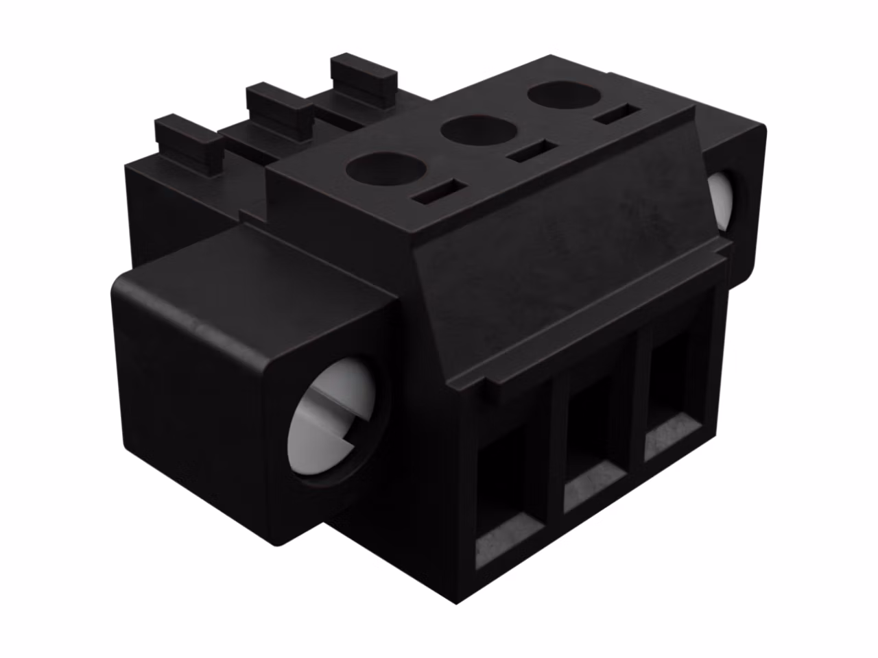 3.81mm Pitch Eurostyle Horizontal Plug, with Retention Screws and Reverse Imprinting, Gold (Au) Plated, Black, 3 Circuits for sale