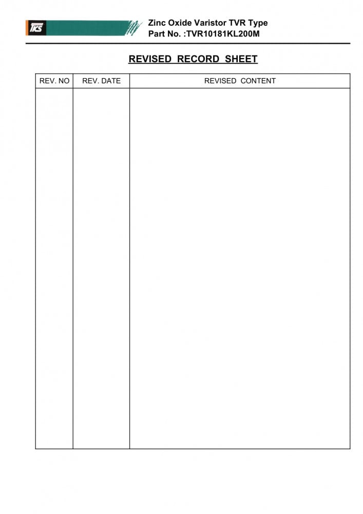 TKS TVR10181KL200M datasheet page 2