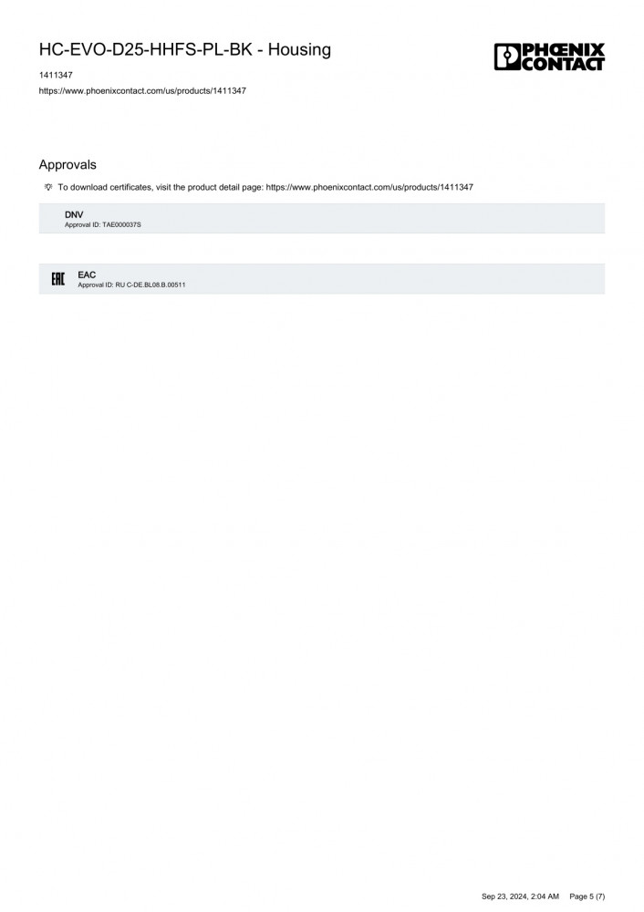 Phoenix Contact 1411347 technical document page 5