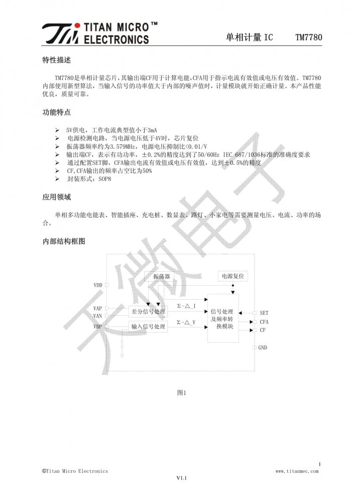 TM7780 datasheet page 1