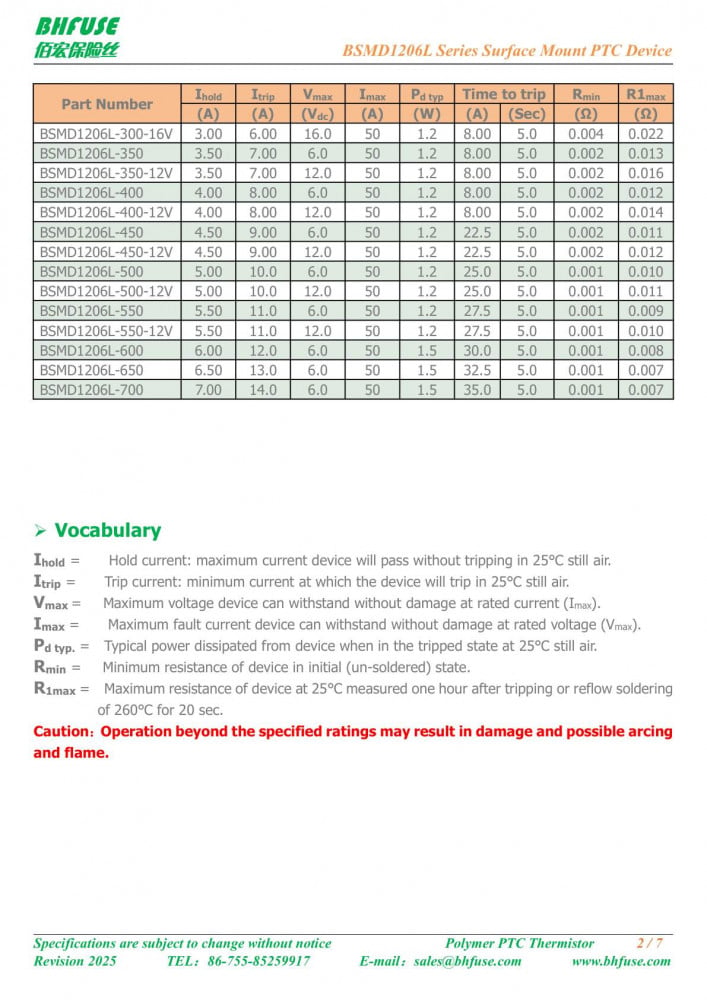 BSMD1206L-300 datasheet page 2