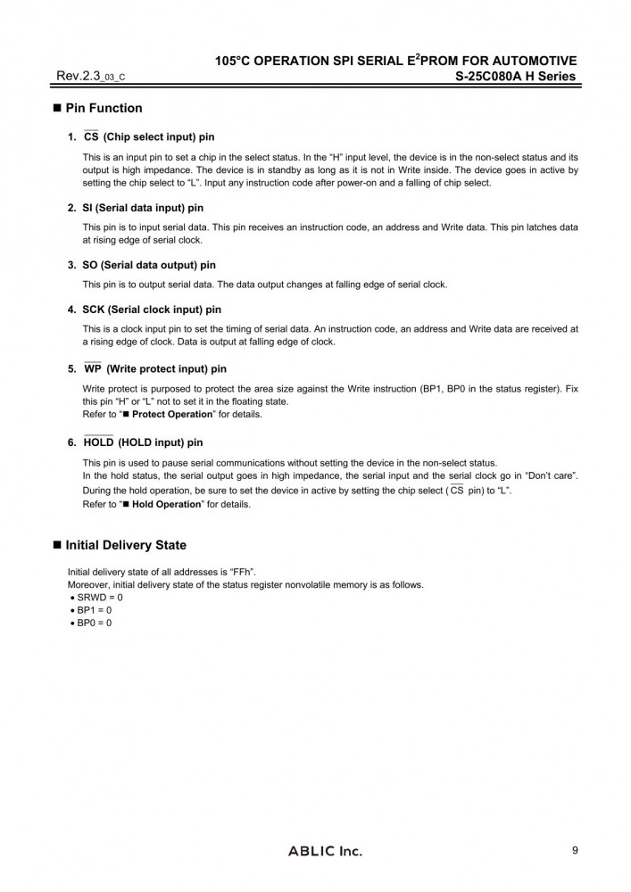 S-25C080A datasheet page 9
