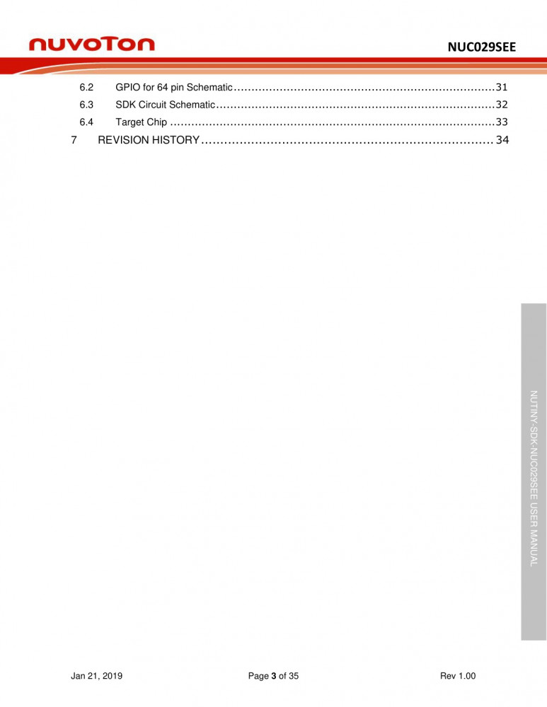 NuTiny-SDK-NUC029SEE manual page 3