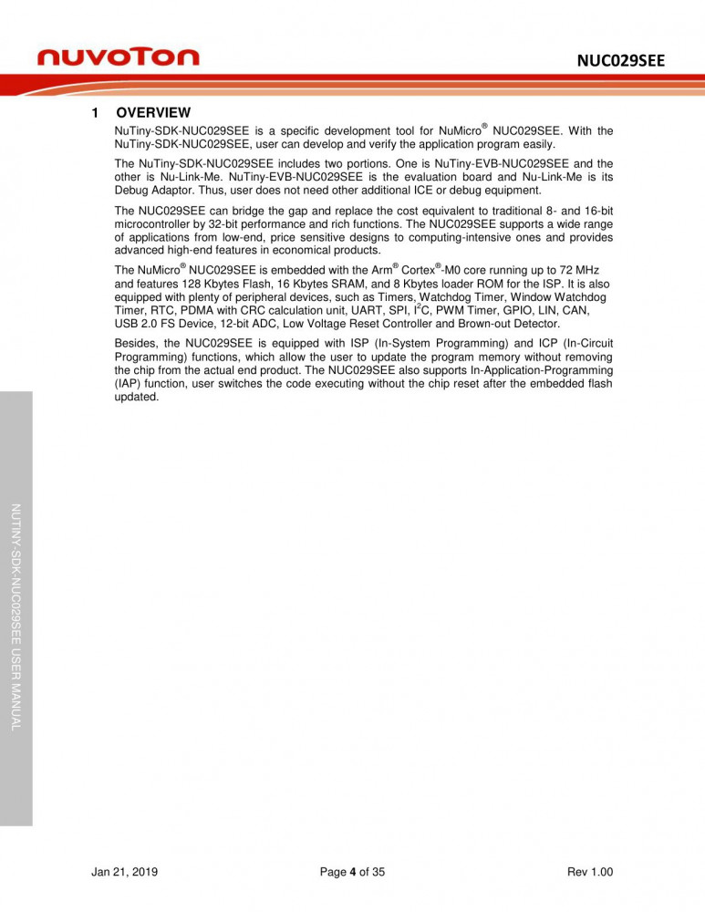 NuTiny-SDK-NUC029SEE manual page 4