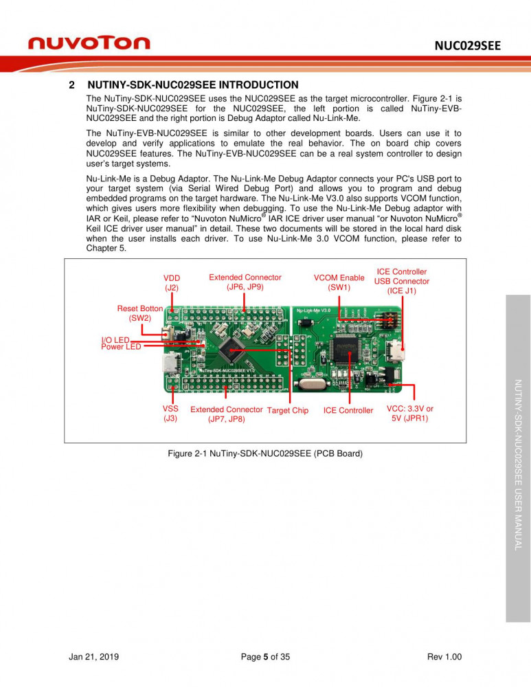 NuTiny-SDK-NUC029SEE manual page 5