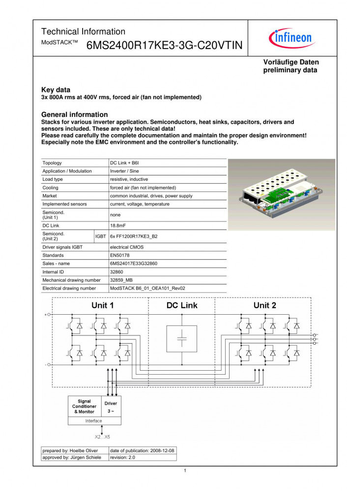 Infineon technical document page 1