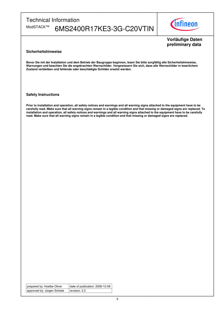 Infineon technical document page 9