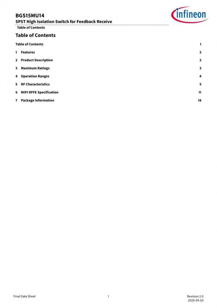 BGS15MU14 datasheet page 2