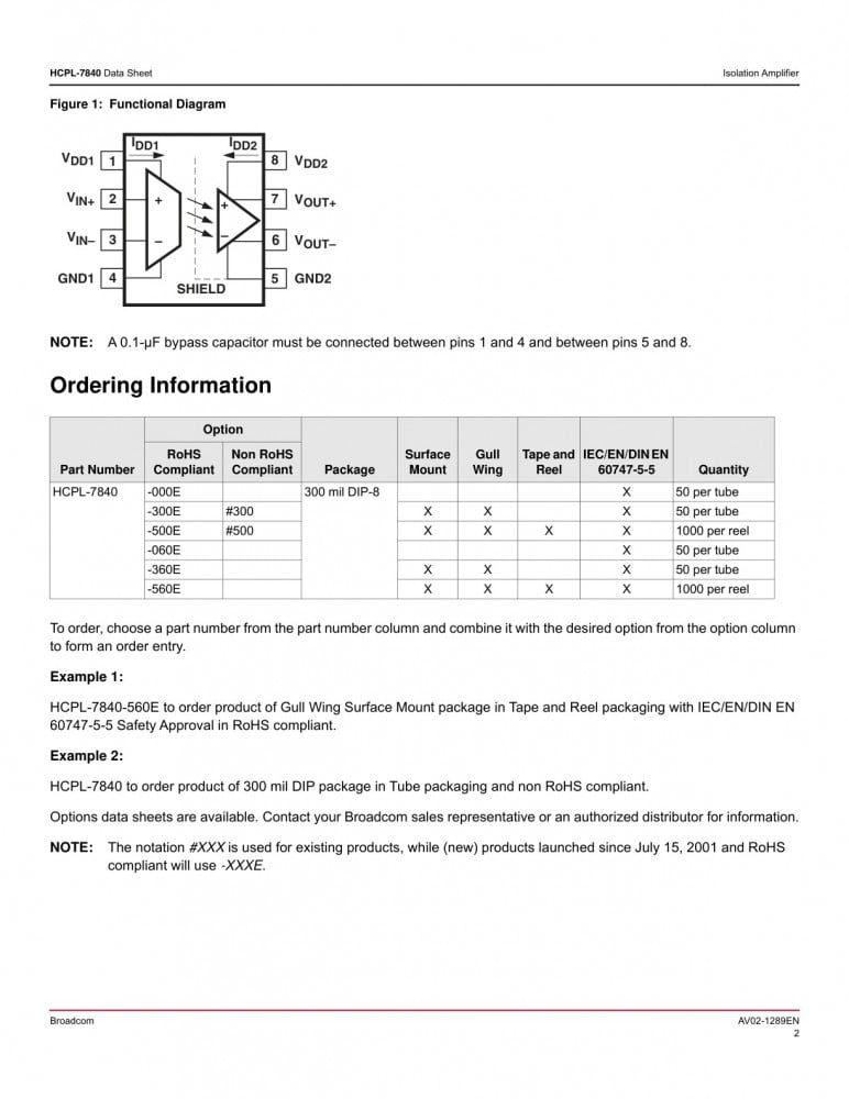 HCPL-7840 datasheet page 2