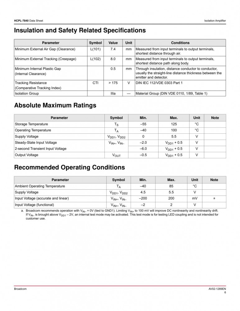 HCPL-7840 datasheet page 6