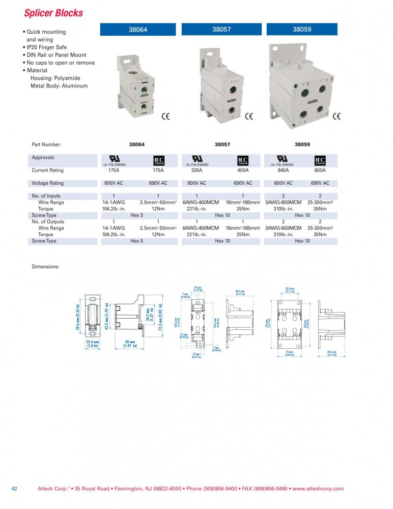 Altech 38057 technical document page