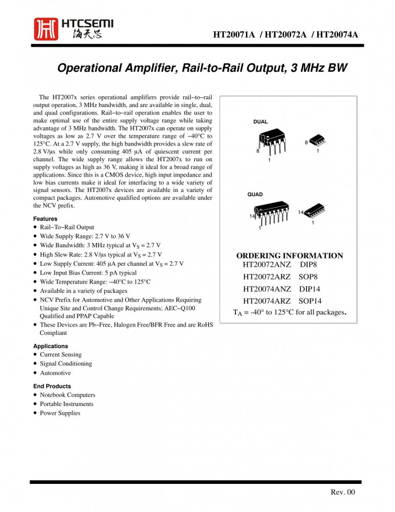 HT20074ARZ datasheet page 1