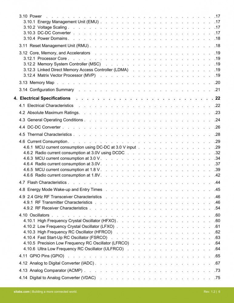 EFR32MG24 datasheet page image 6