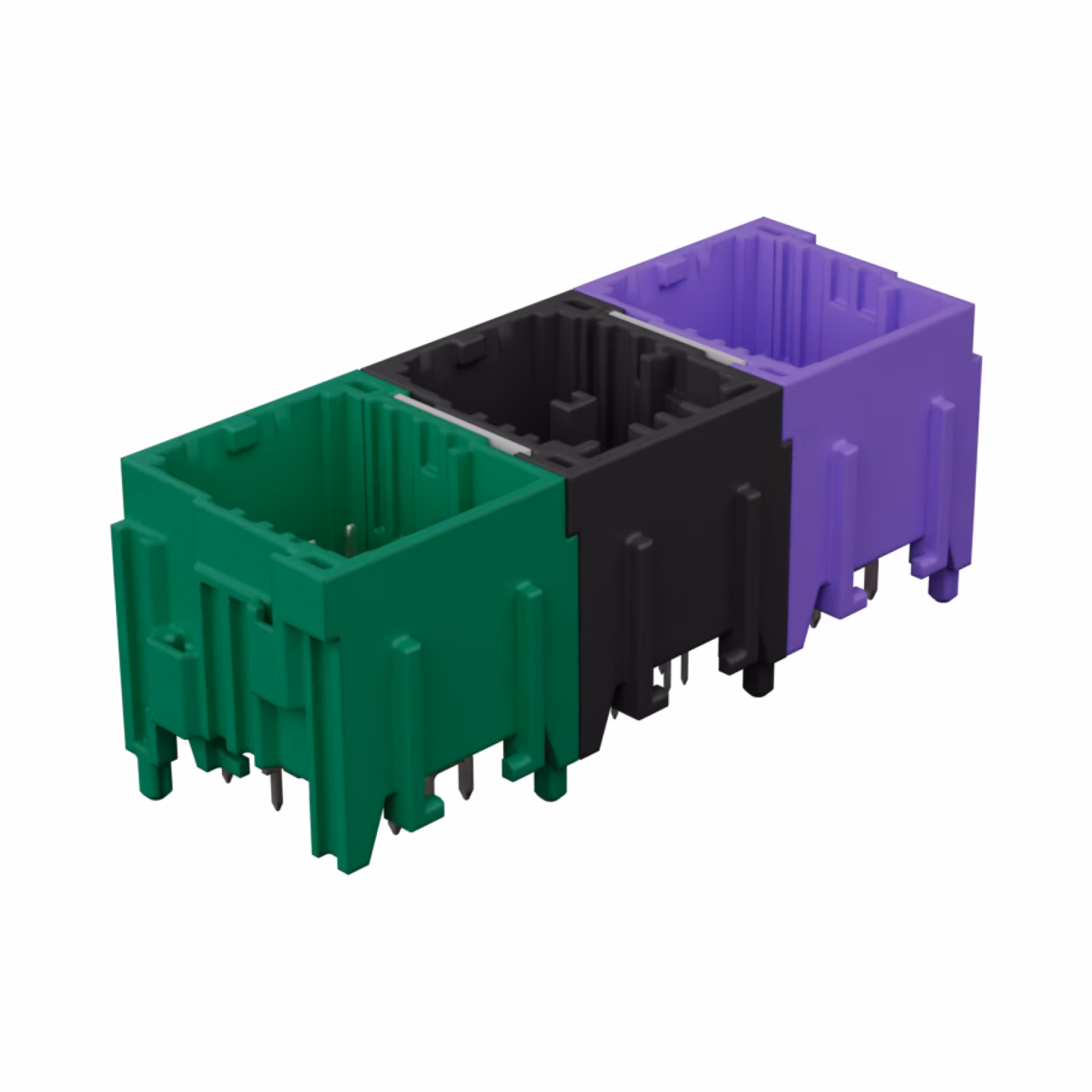 stAK50h 3 Bay Vertical Hybrid Header, 52 Circuits, Bay 1: 12 Circuits/Key 2/Green; Bay 2: 28 Circuits/Key 1/Dark Gray; Bay 3: 12 Circuits/Key 3/Purple; Tray for sale