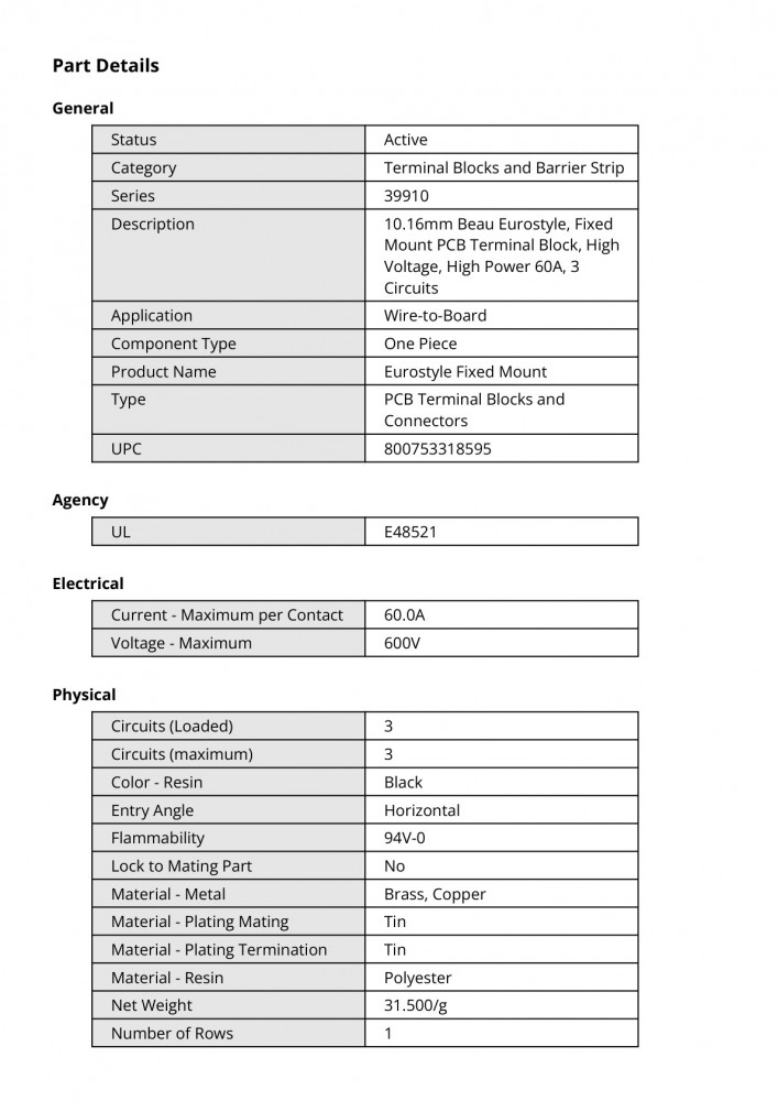 MOLEX 399100103 document preview, page 2
