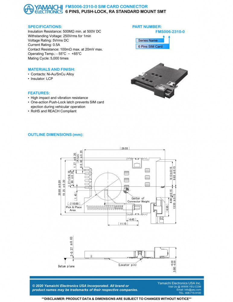 Yamaichi Electronics FMS006-2310-0 technical document preview