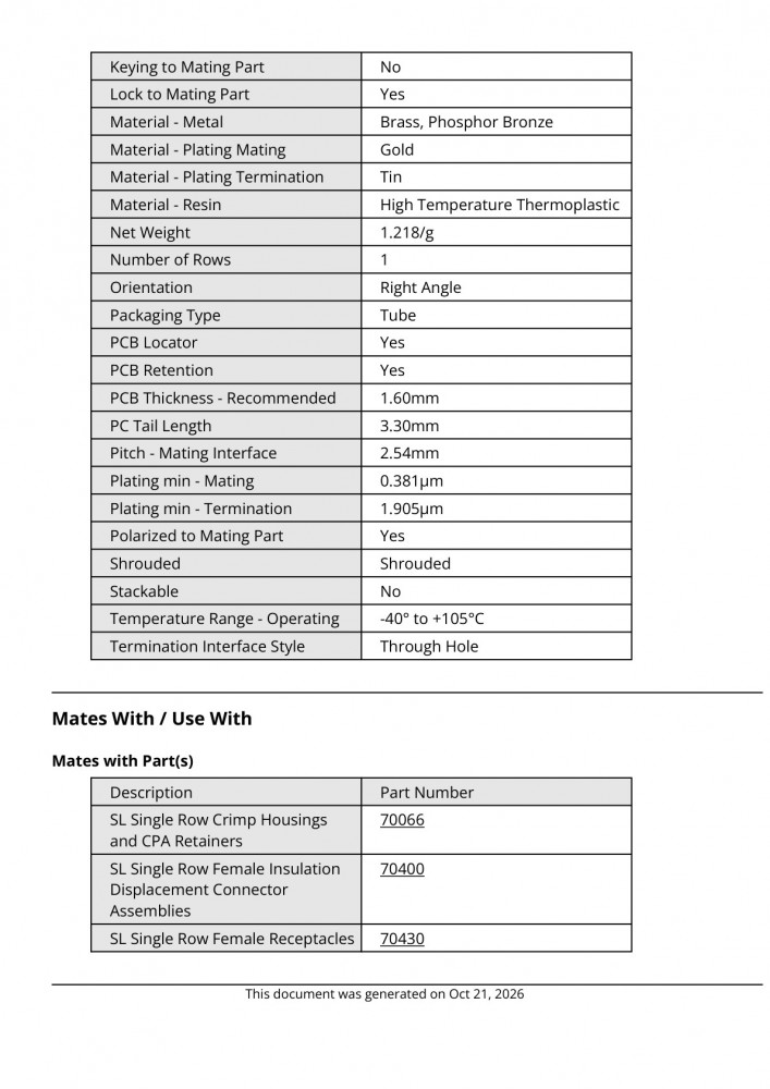 MOLEX 705519039 technical document preview, page 3