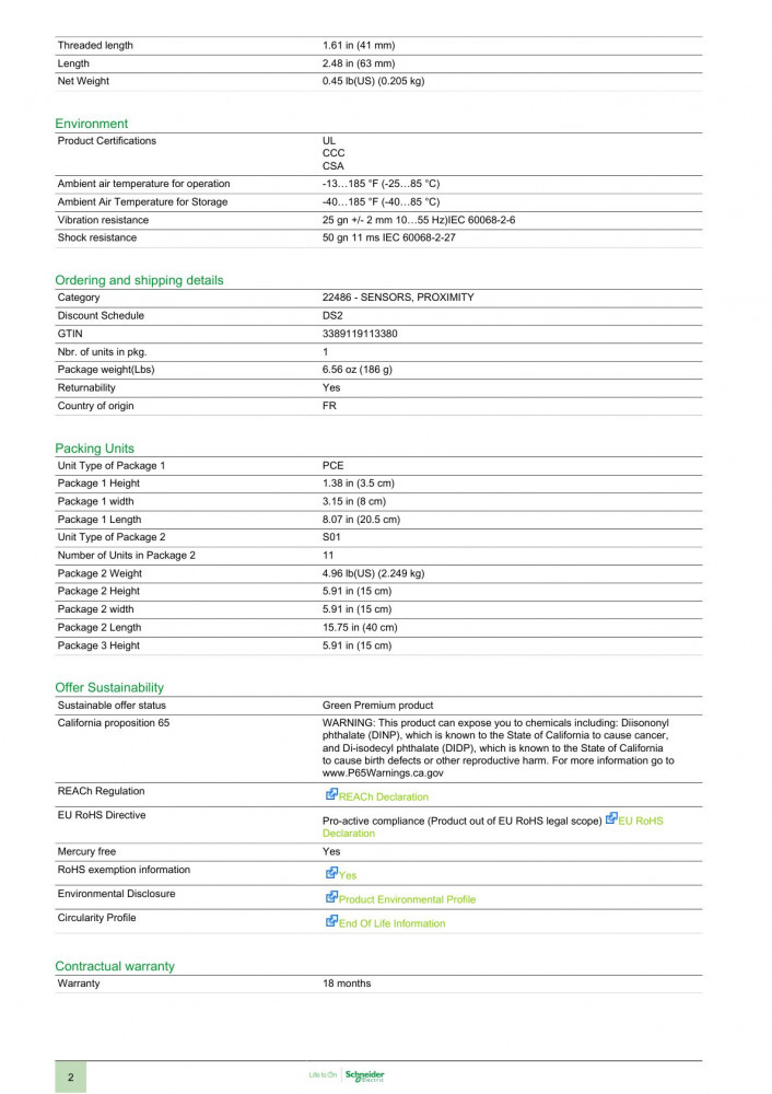 XS230SAMAL2 technical document page 2