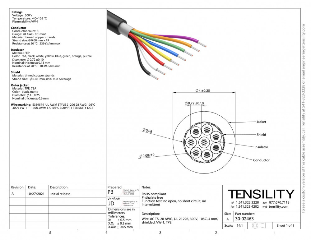 Tensility International 30-02463 product drawing