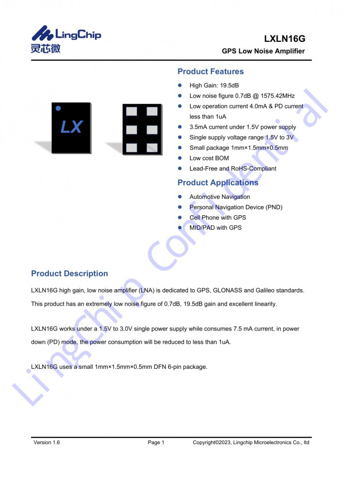 LXLN16G datasheet page 2