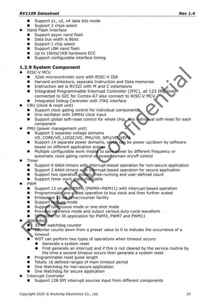 RV1109 datasheet page 10