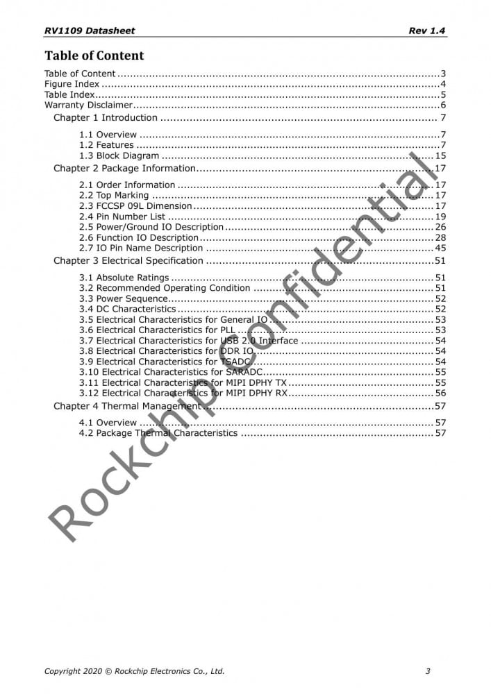 RV1109 datasheet page 3