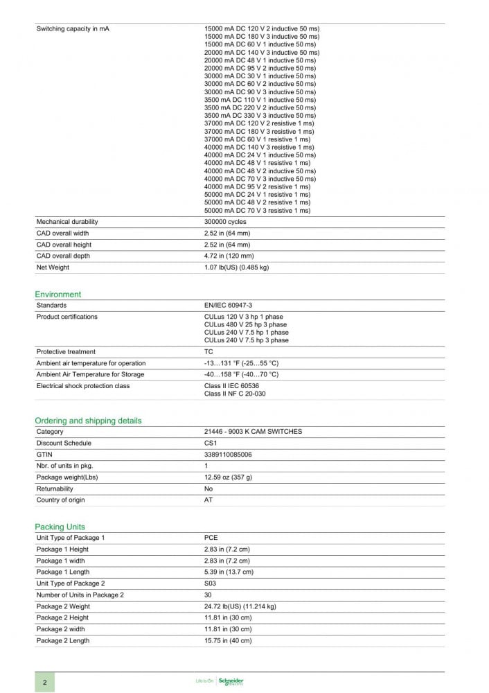 K50E003WP technical document page 2