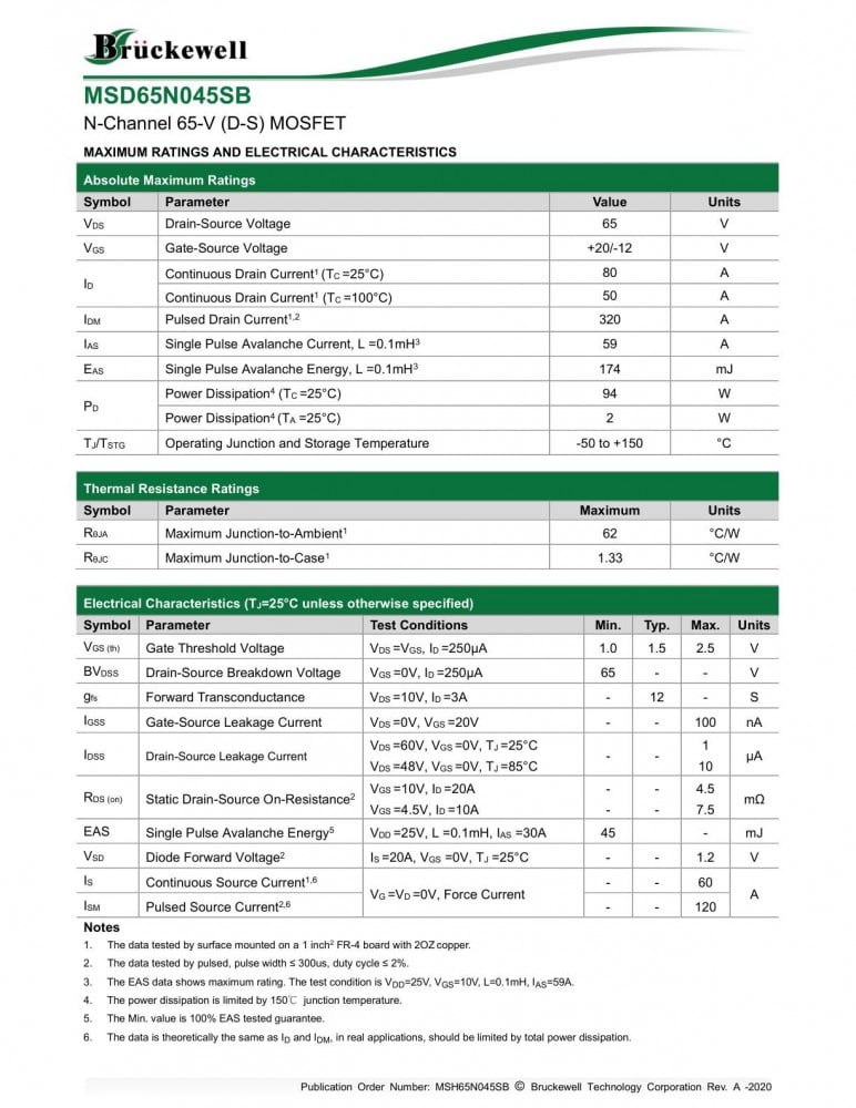 MSD65N045SB datasheet page 2