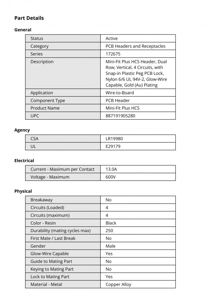 Molex Mini-Fit Plus HCS product specification page 2