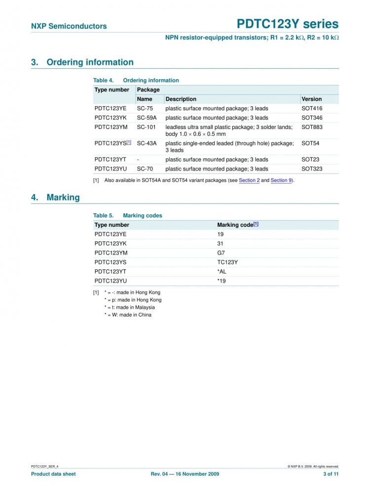 PDTC123Y datasheet page 4