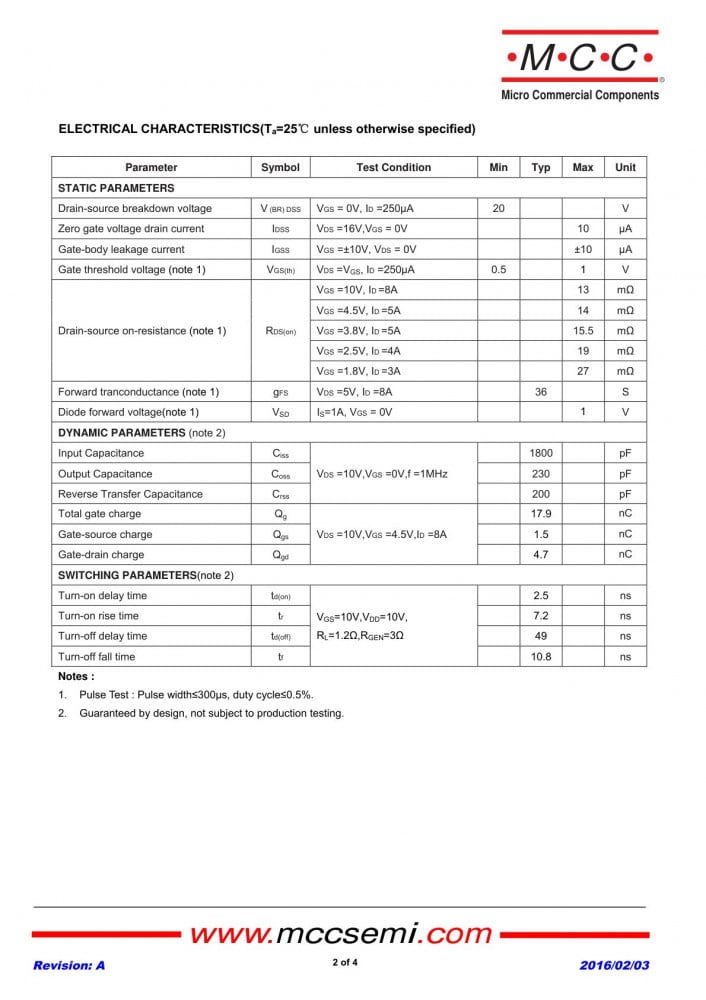 MCCD2005-TP datasheet page 2